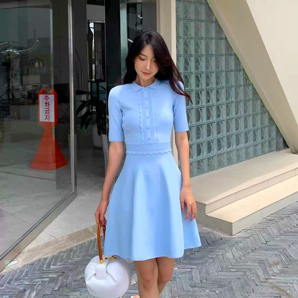 Ted Baker | Dresses | Ted Baker Scallop Trim Knit Skater Dress | Poshmark